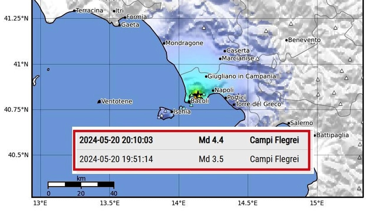 4.4 magnitude earthquake: new strong seismic swarm in the Phlegraean fields